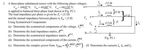 solved a three phase unbalanced source with the following phase