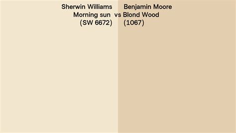 Sherwin Williams Morning Sun SW Vs Benjamin Moore Blond Wood Side By Side Comparison