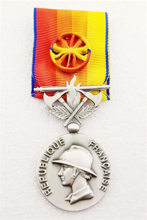 Médaille des Sapeurs Pompiers Services Exceptionnels Argent Morange