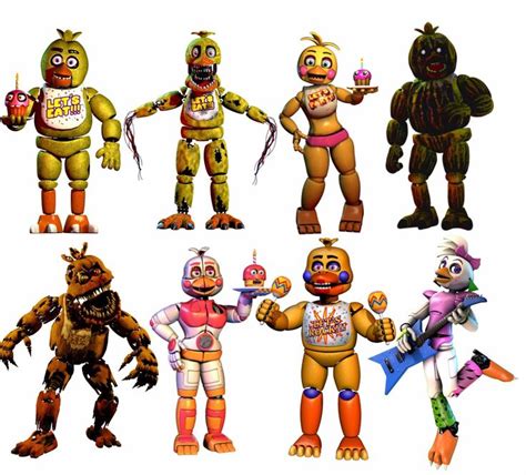 Evolution Of Chica Five Nights At Freddys In 2022 Five Nights At