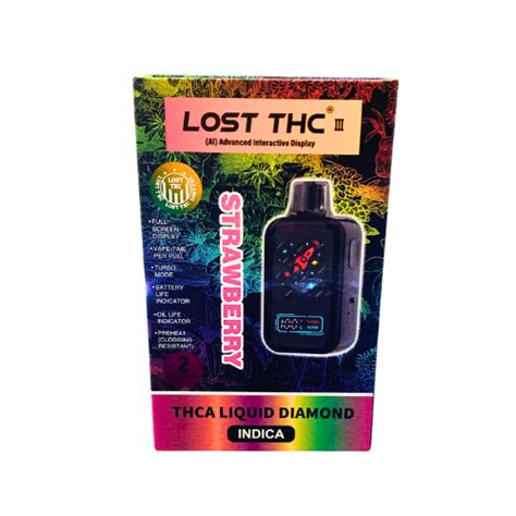Lost Thc 3rd Gen Ai 2gr Live Resin Disposable Vape Strawberry Indica
