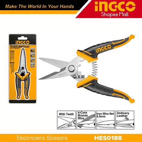 Ingco Electricians Scissors 7 Hes0187 8 Hes0188 Stainless Steel