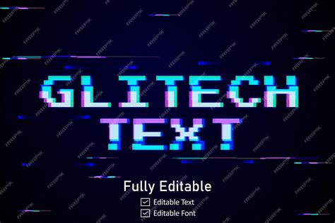 Premium Vector Futuristic Glitch Text Effect For Video Game Text For