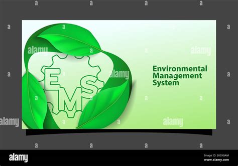 EMS Environmental Management System Concept Cyle Of Leaf And Gear Web