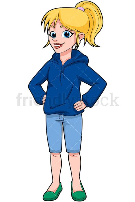 Pretty Blonde Girl Cartoon
