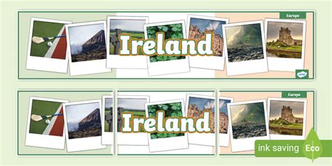 Ireland Polaroid Themed Ks2 Display Banner Teacher Made