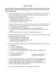 MODULE ONE QUIZ MODULE ONE QUIZ When You Finish All Of The Reading And Assignments For The