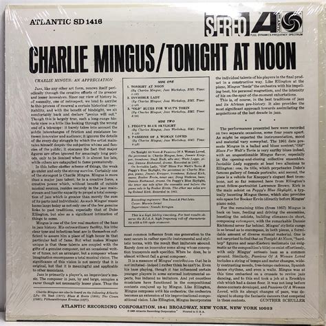 Yahoo オークション US盤 LPCHARLIE MINGUS TONIGHT AT NOON