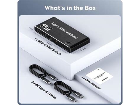 USB C KVM Switch K Hz K Hz Port Type C KVM Switch For Computers Share Monitor