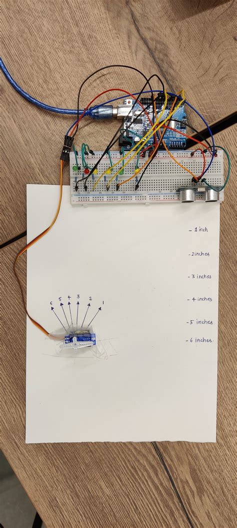Ultrasonic Distance Measurement With Led And Servo Motor Iaac Blog
