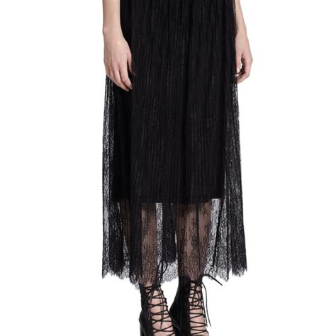 The Kooples Skirts The Kooples Black Pleated Lace Skirt Sz Xs