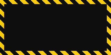 Warning Frame With Yellow And Black Diagonal Stripes Rectangle Warn