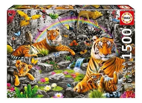 Puzzle Educa Rompecabeza 1500 Piezas Selva Radiante Tigre Ax Cuotas