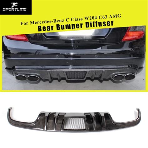 Carbon Fiber FRP Rear Bumper Lip Diffuser Spoiler For Mercedes Benz C