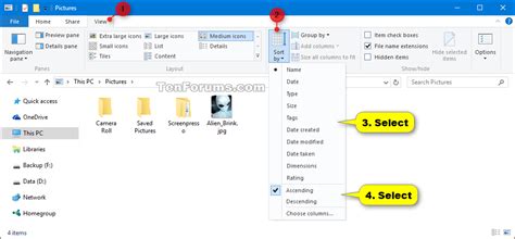 Change Sort By View Of Folder In Windows Tutorials