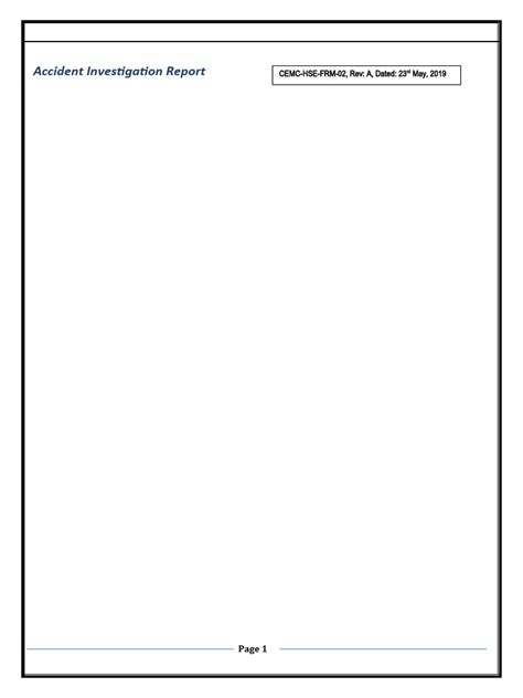 Accident Investigation Report Pdf Safety Risk