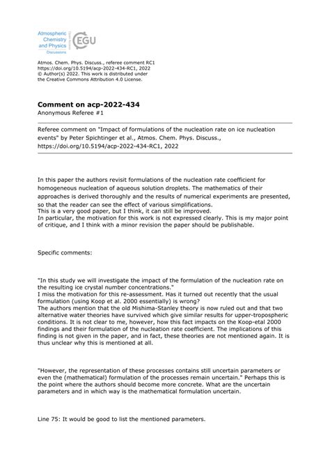 Pdf Impact Of Formulations Of The Nucleation Rate On Ice Nucleation Events