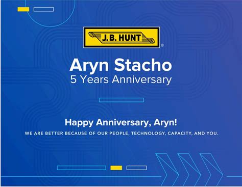 Aryn Stacho On Linkedin Half Way To A Decade At J B Hunt 22 Comments