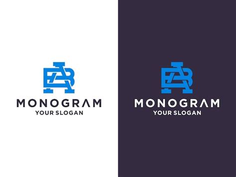 Plantilla de diseño de logotipo ab de letra de monograma minimalista Vector Premium