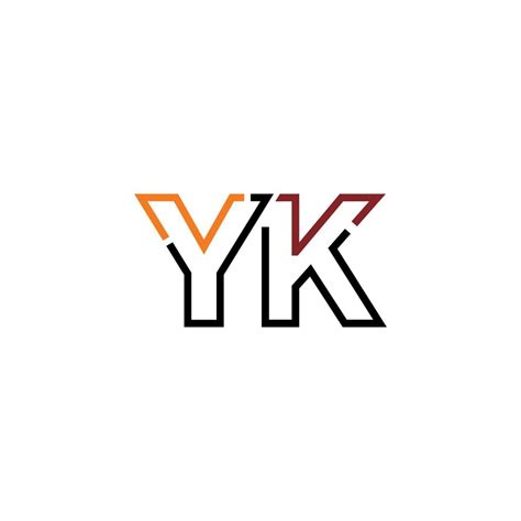 Abstract Letter Yk Logo Design With Line Connection For Technology And Digital Business Company