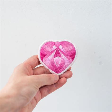Feminist Patch Vagina Heart Patch Hand Embroidered Anatomy Etsy