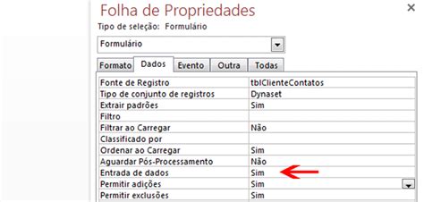 Usando Access Entrada De Dados