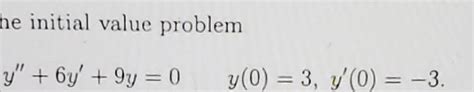 Solved Find The Solution To The Initial Value Problem The Chegg