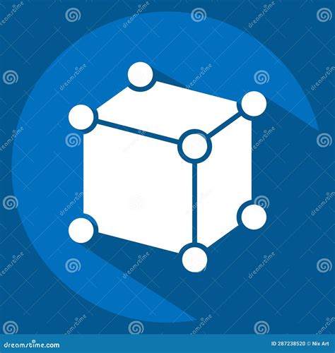 Icon Framework Related To 3d Visualization Symbol Long Shadow Style Simple Design Editable