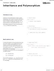 Understanding Inheritance And Polymorphism In Java A Course Hero