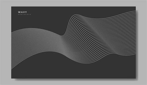 Premium Vector Greyscale Wavy Lines Background Template Copy Space For Banner Landing Page Or