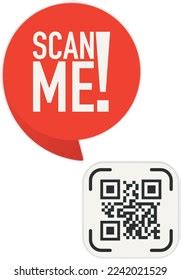 Qr Code Scan Me Speech Bubble Stock Vector Royalty Free 2242021529
