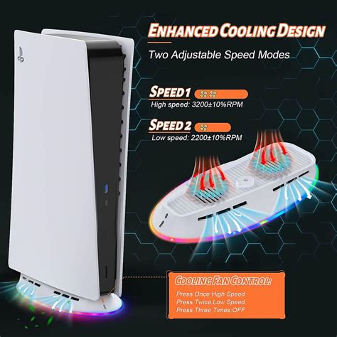 Buy Ps Cooling Fan Stand With Rgb Light For Ps Digital Disc Edition Adjustable Speed