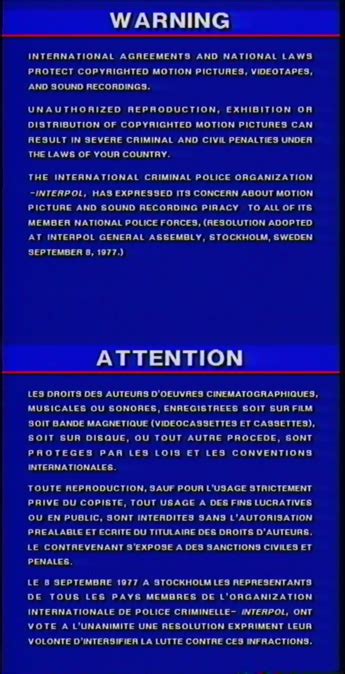 Polygram Videousa Home Entertainment Warning Screens Audiovisual