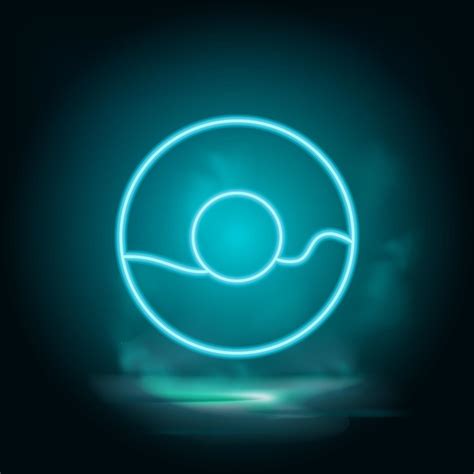 Donut Doughnut Vector Neon Icon Food Blue Neon Illustration Donut