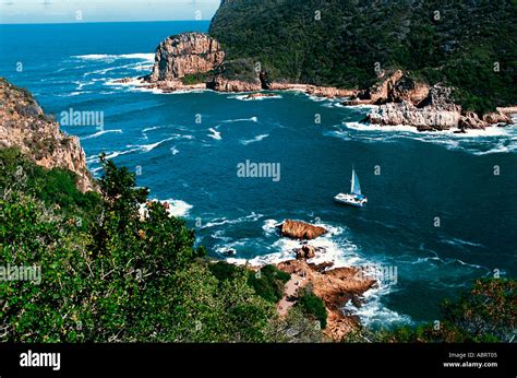 Yacht Sailing Through Knysna Heads Knysna Western Cape South Africa