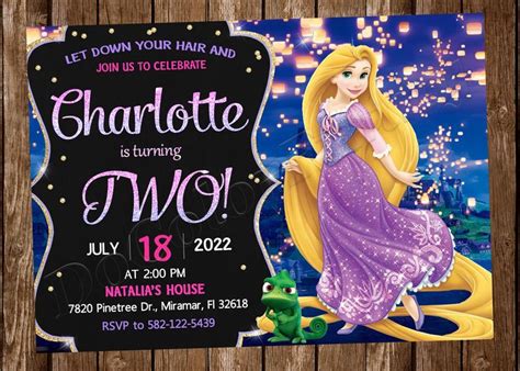 Rapunzel Invitation Tangled Invitation Princess Rapunzel Invitation Rapunzel Birthday Party