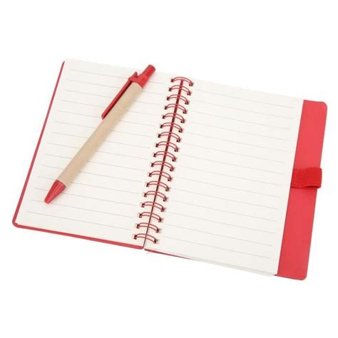 Fdit Carnet de notes Bloc notes portable en cuir à double bobine pour étudiant avec stylo à