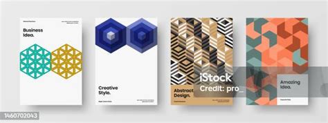 여러 가지 빛깔의 모자이크 패턴 전단지 레이아웃 세트 유행 소책자 A4 벡터 디자인 템플릿 컬렉션입니다 0명에 대한 스톡 벡터 아트 및 기타 이미지 Istock