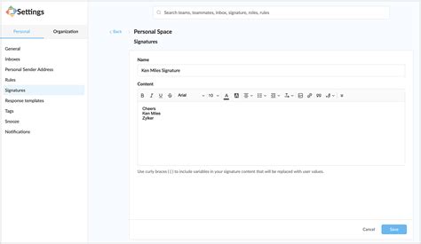 Setting Up Personal Inbox Zoho TeamInbox