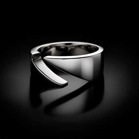 Premium Ai Image Silver Ring On A Black Background