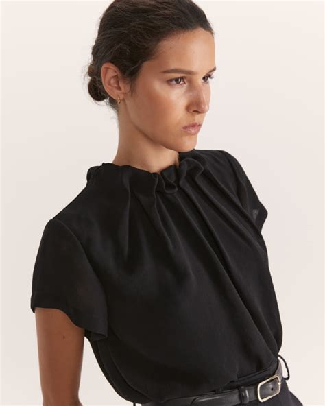 Willa High Neck Short Sleeve Top Saba