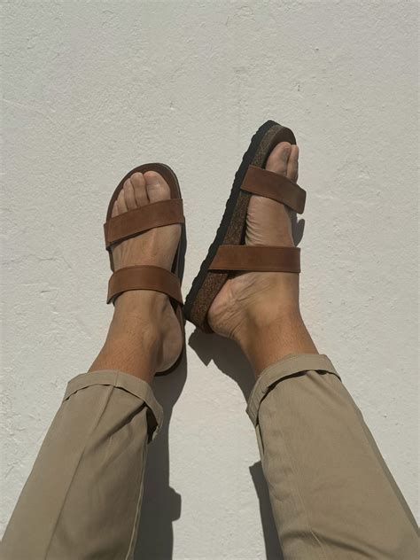 Shoes Sandals Men Sandals Brown Leather Slide Sandals Men