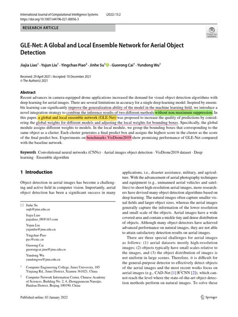 06 2022 Liao Gle Net A Global And Local Ensemble Network For Aerial Object Detection