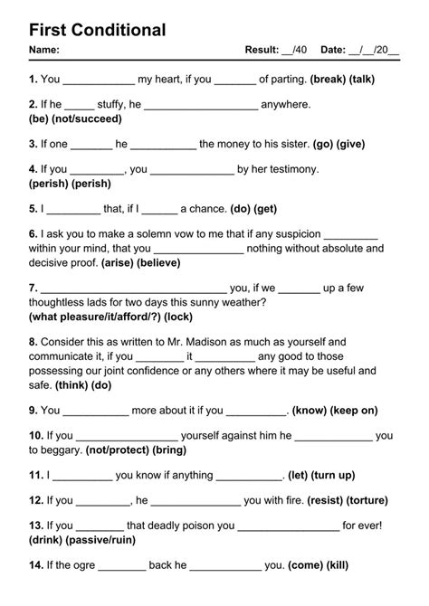 First Conditional PDF Worksheets With Answers Grammarism
