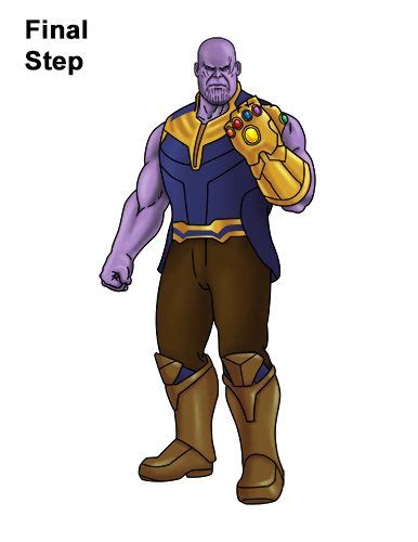 How To Draw Thanos VIDEO Step By Step Pictures Marvel Drawings Marvel Art Drawings Black