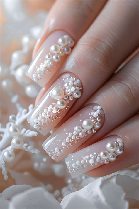Brides Ultimate Guide To Picture Perfect Wedding Nails Pearl Nail