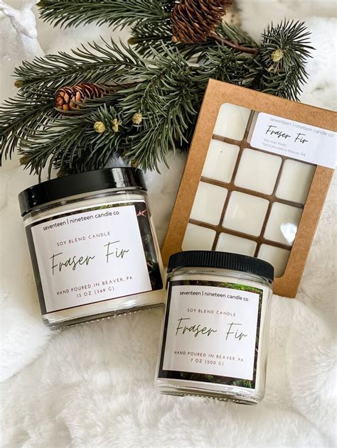 Fraser Fir Soy Blend Candle And Soy Wax Melts Winter Candle