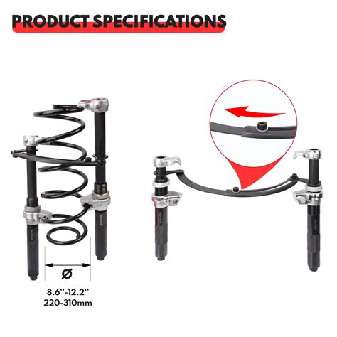 Bilitools 2 Piece Coil Spring Compressor Tool Heavy Duty Macpherson Strut Spring