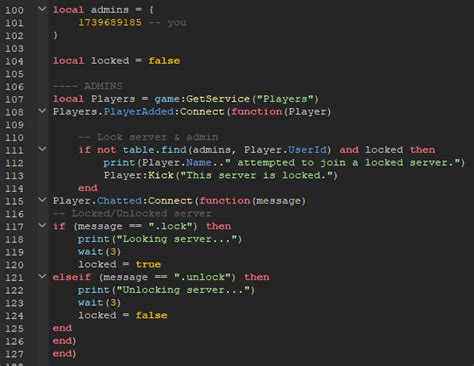 Problems With Lock Unlock Server Script Scripting Support Developer