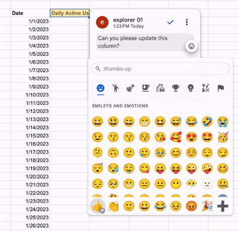 Google Sheets Emoji Reaction Blognone